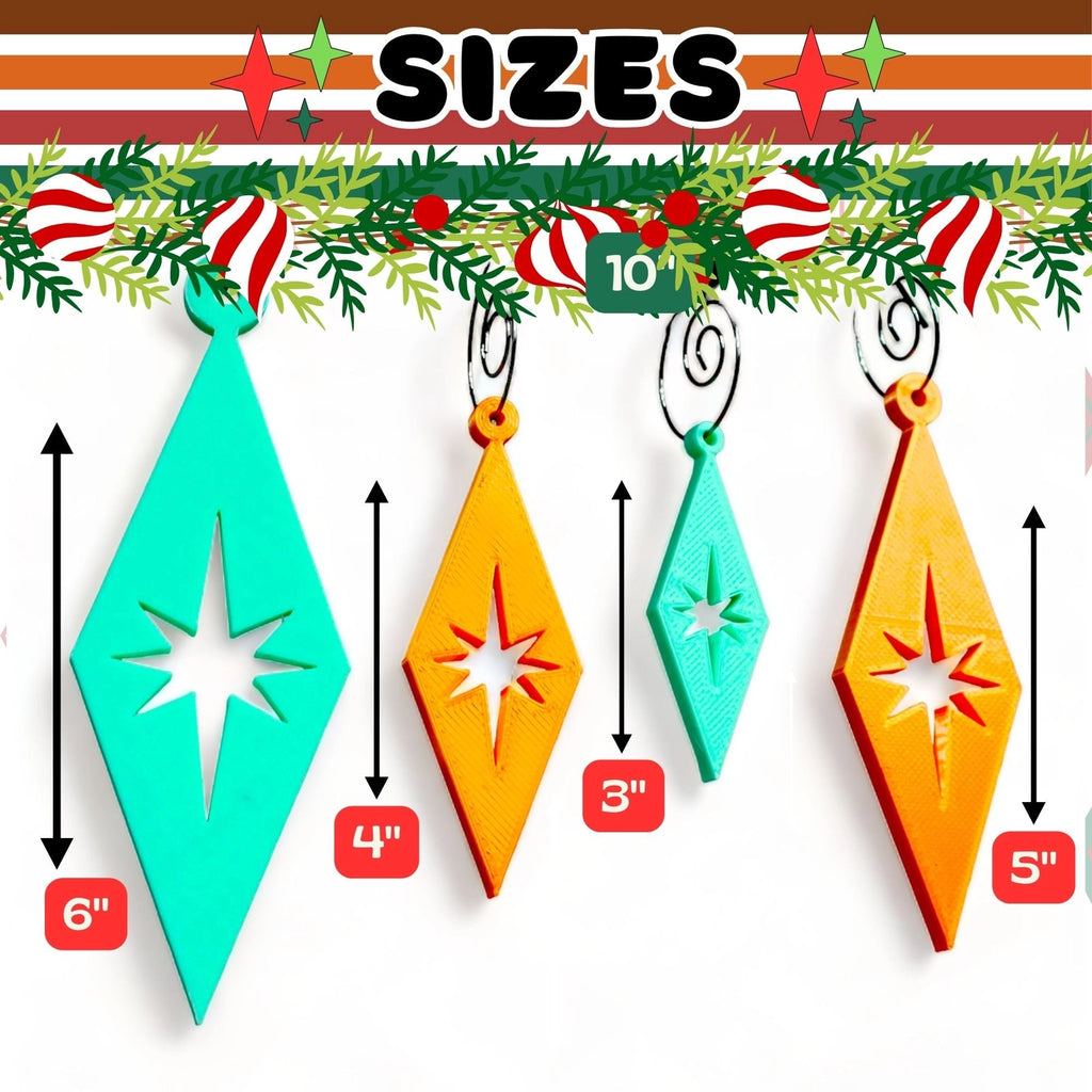 Retro Diamond Ornaments - Red & Green 4 Pack – CAC Design Store