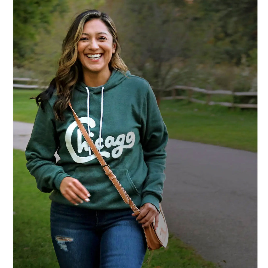 Chicago Felt Applique Hooded Sweatshirt – CAC Design Store
